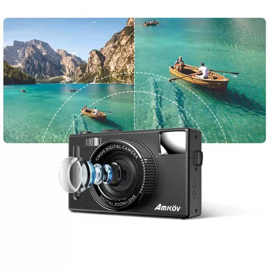 INF Câmara Digital Compacta com Zoom de 16x, Gravação 1080P e Resolução