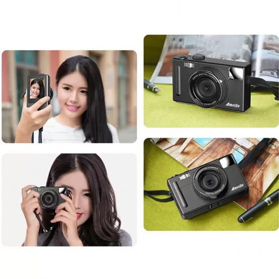 INF Câmara Digital Compacta com Zoom de 16x, Gravação 1080P e Resolução